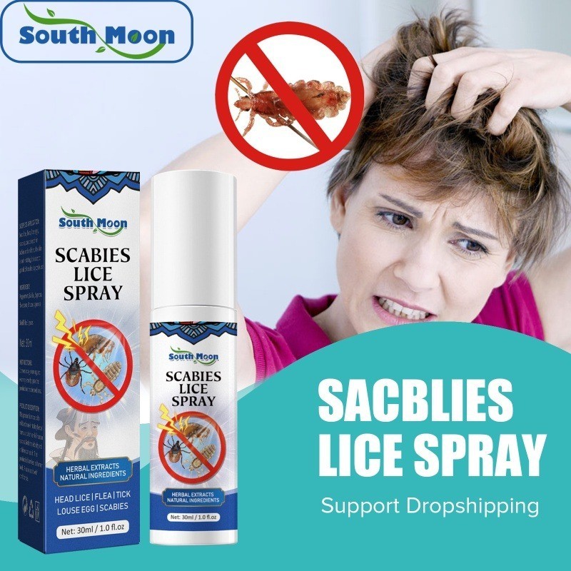 EELHOE Scabies Spray Herbal Antibacterial Pubic Lice Eggs Remover Anti ...