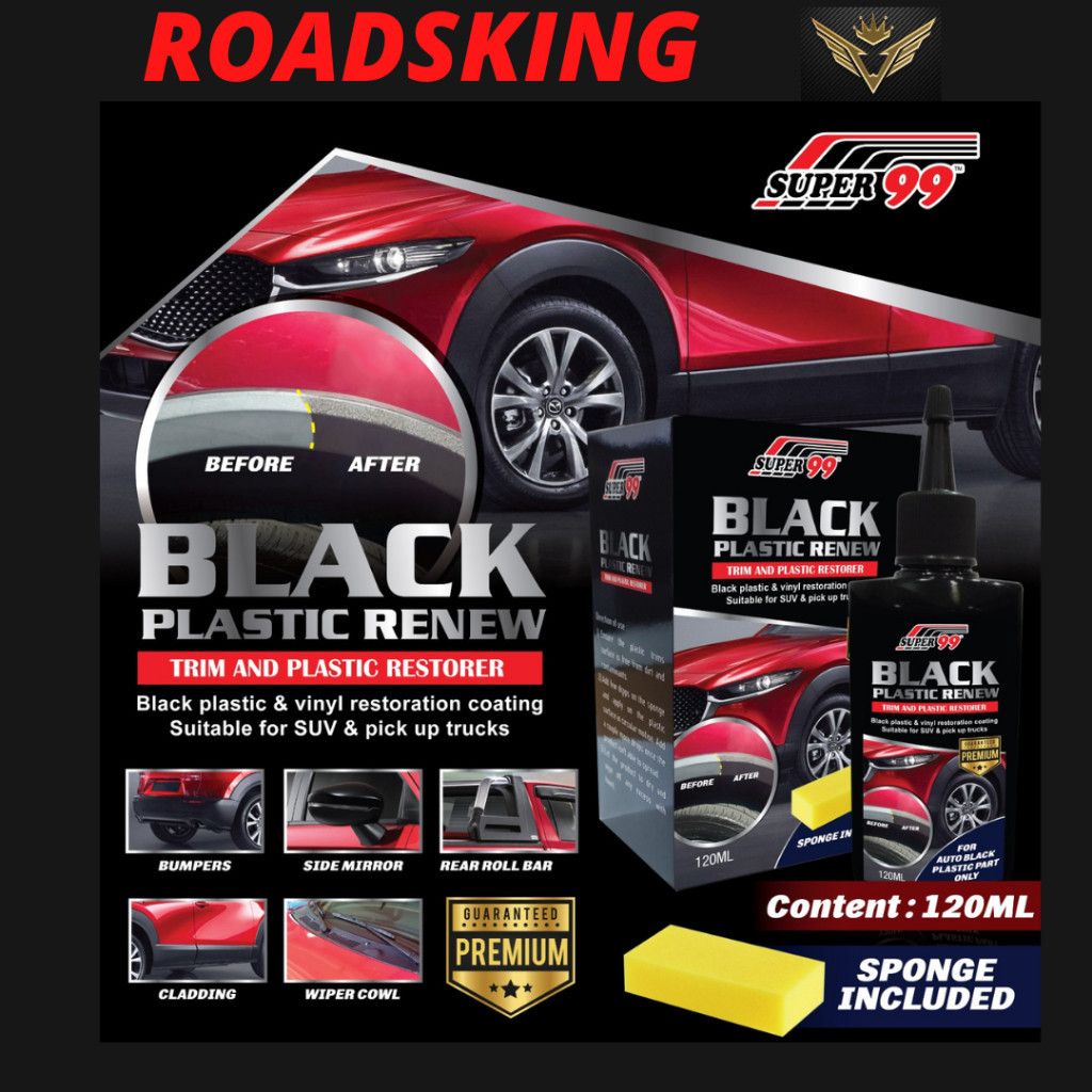 SUPER 99 CAR PREMIUM BLACK PLASTIC RENEW TRIM RESTORER 120ML | Shopee ...