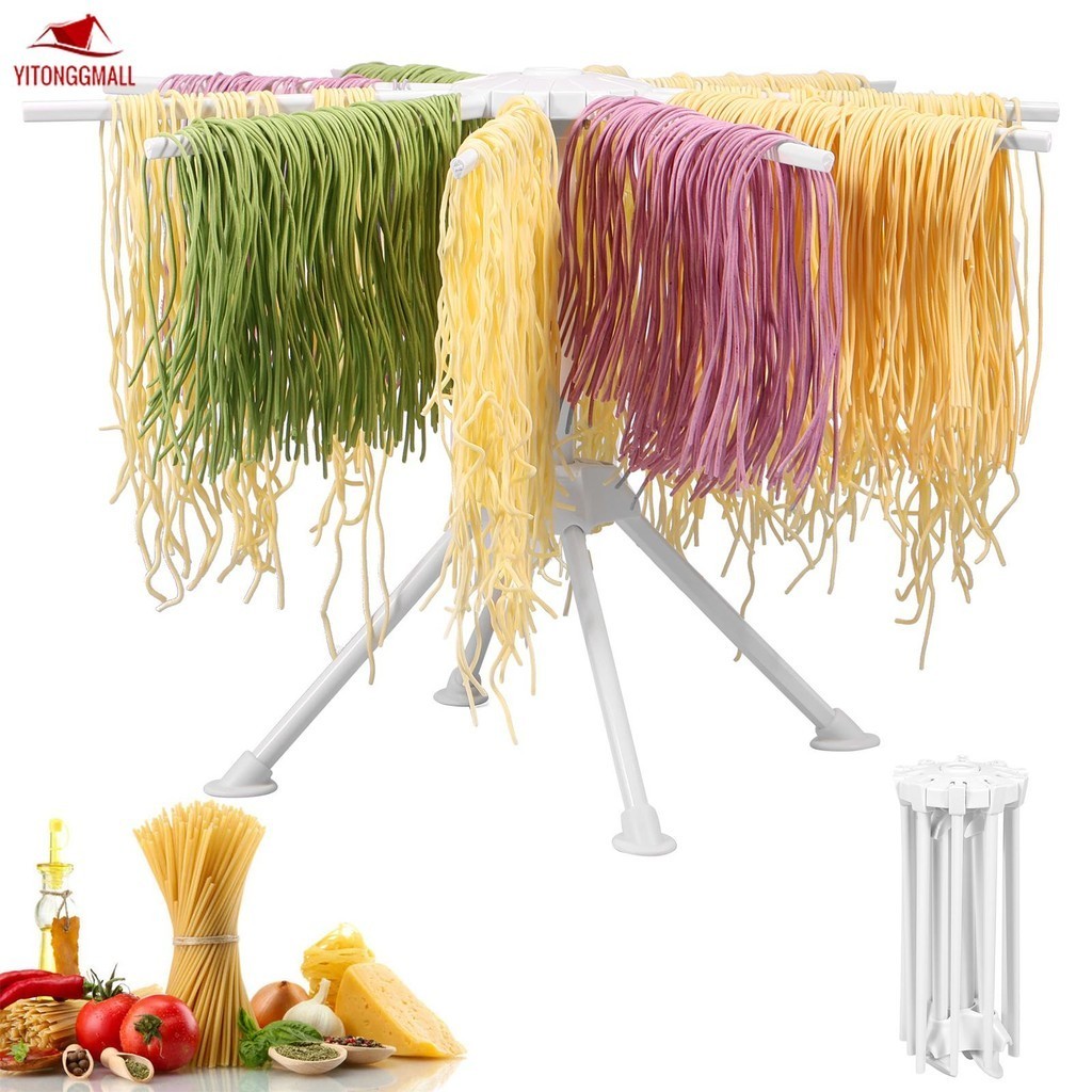 Pasta Drying Rack with 10 Arms Foldable Pasta Dryer Rack Portable ...