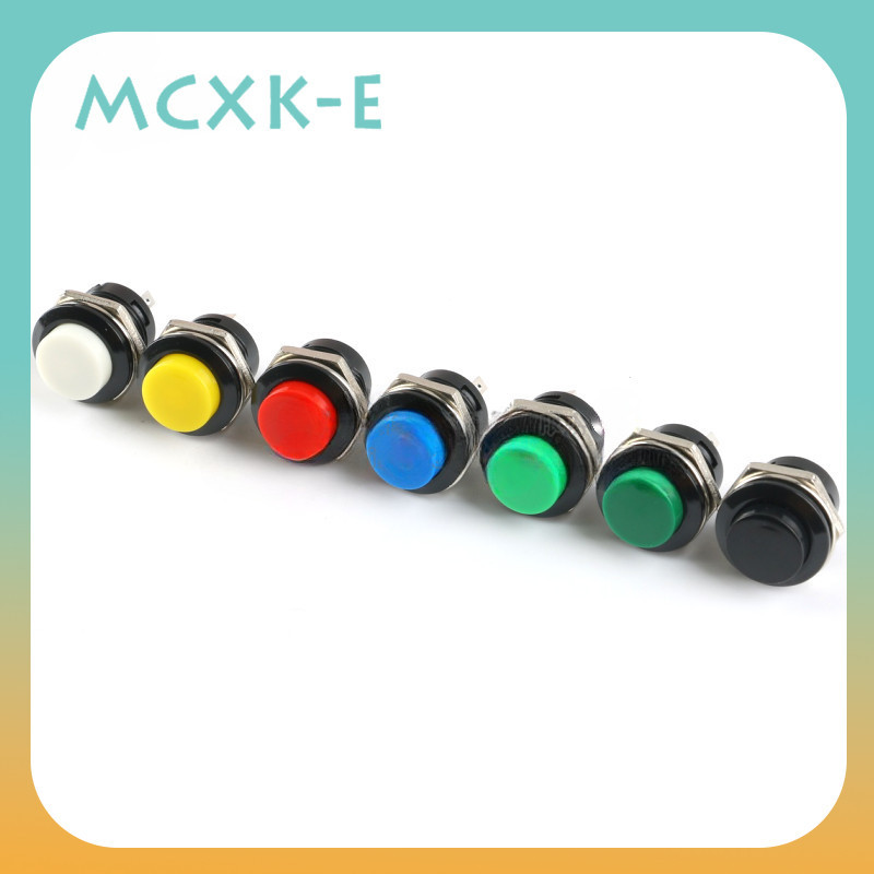 R13-507 Push Button Switch 16mm Round Lockless Self-Reset Switch Push ...