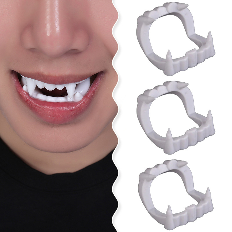 Non-toxic Plastic Toy Fake Teeth Terror Halloween White Kid Party ...