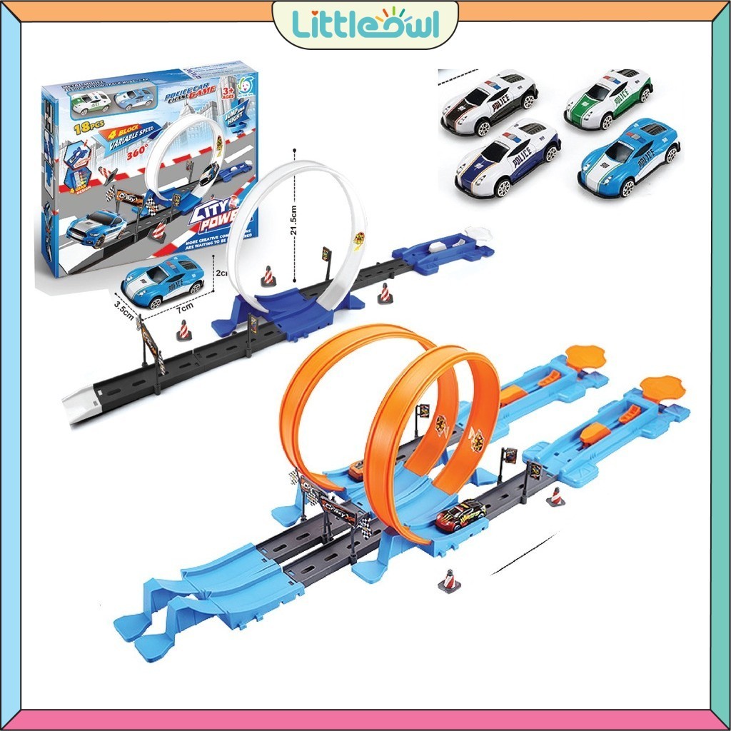 Hot Stunt Kid Race Car 360 Degrees Track Builder Playset Toys Car Ramp ...