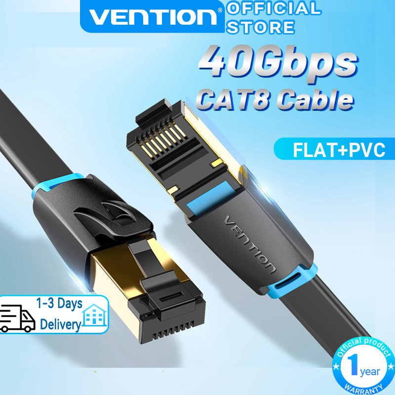Vention Cat8 Ethernet Cable High Speed 40Gbps Internet Cable Cat 8 Flat ...