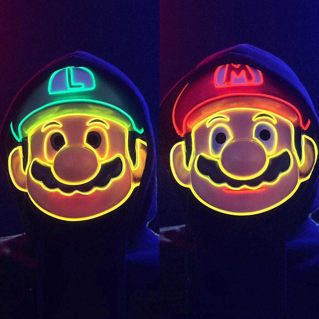 Luminous Mario Mask Super Mario Children el Full Face Funny Game Show ...