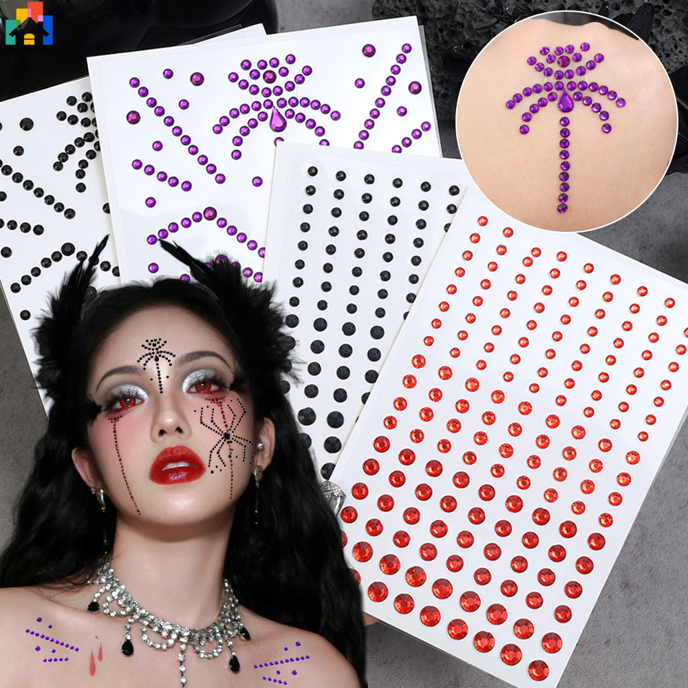 Spider Dot Stereo Gem Stickers Makeup Face Jewels Acrylic Sticker Dance ...