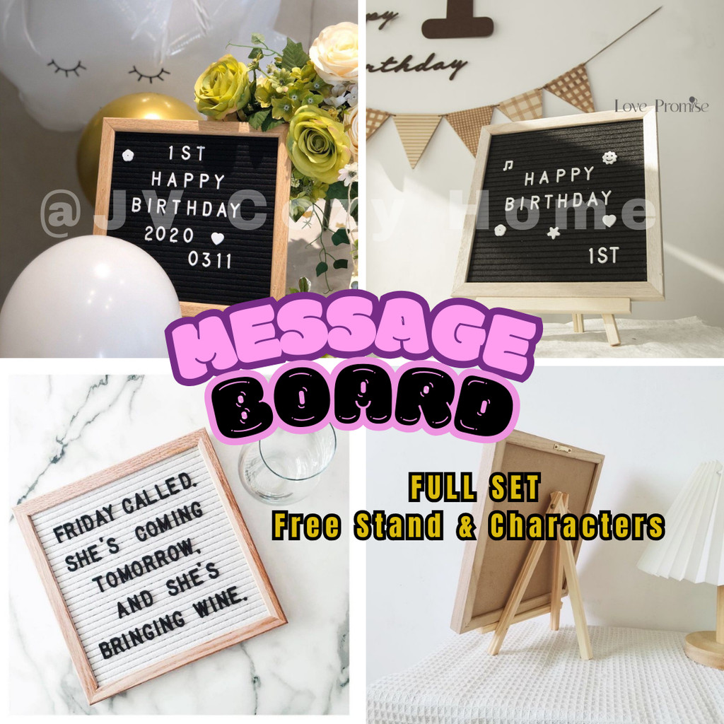 Papan Mesej Message Board Set Party Felt Letter Board Full Moon Party ...