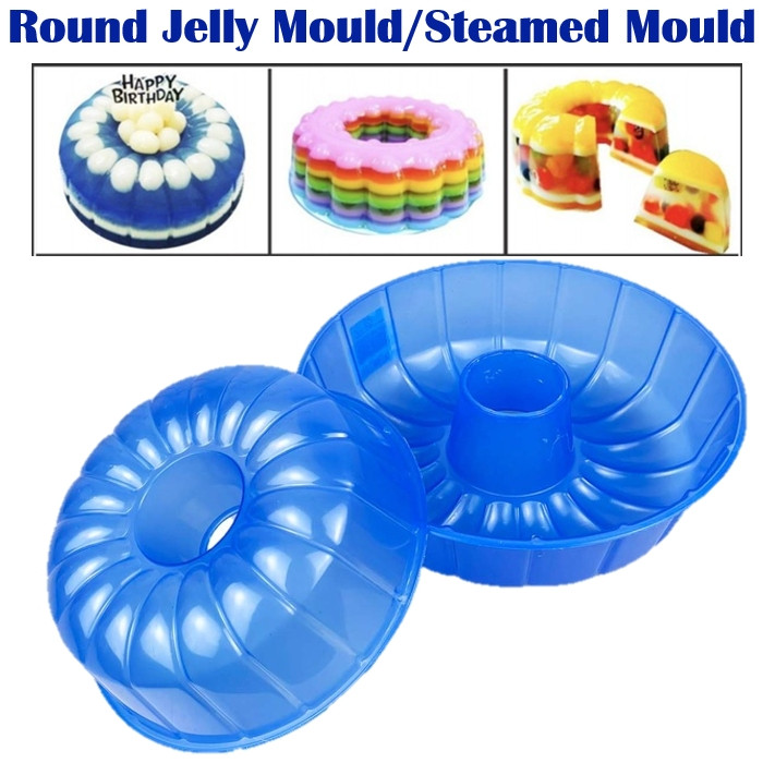 Round Jelly Mould Blue/ Acuan Bulat Kek Kukus/ Jelly Pudding Mould ...