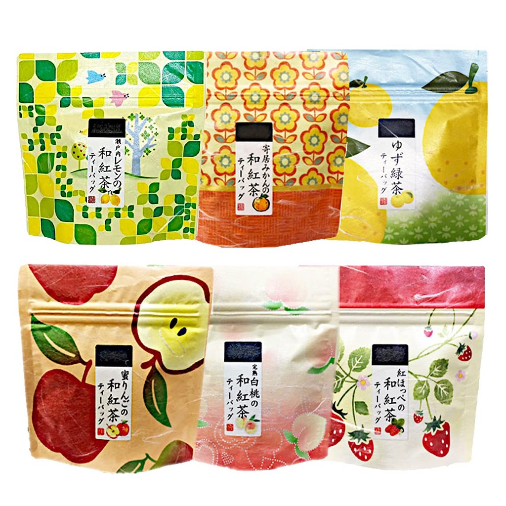 Fruit tea 6-piece set Aomori honey apple Japanese black tea 2g x 5p Shizuoka Benihoppe Japanese ...