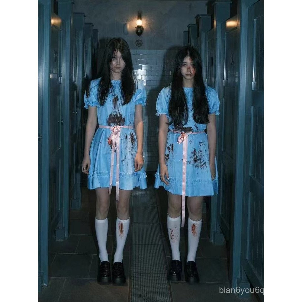 In Stock Shining cos Clothing The Shining Twin Girl Dress cosplay ...
