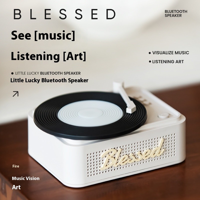 Wireless Mini Portable Card Little Lucky Turntable Bluetooth Speaker ...