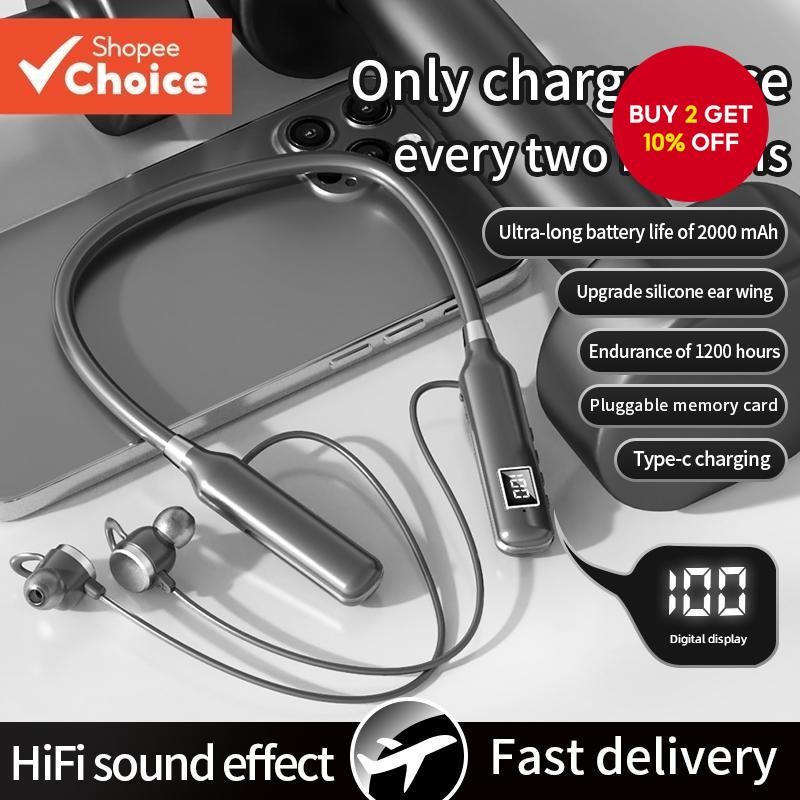 Strong Battery Neck-hanging Earbuds Gaming Wireless Bluetooth Earphone ...