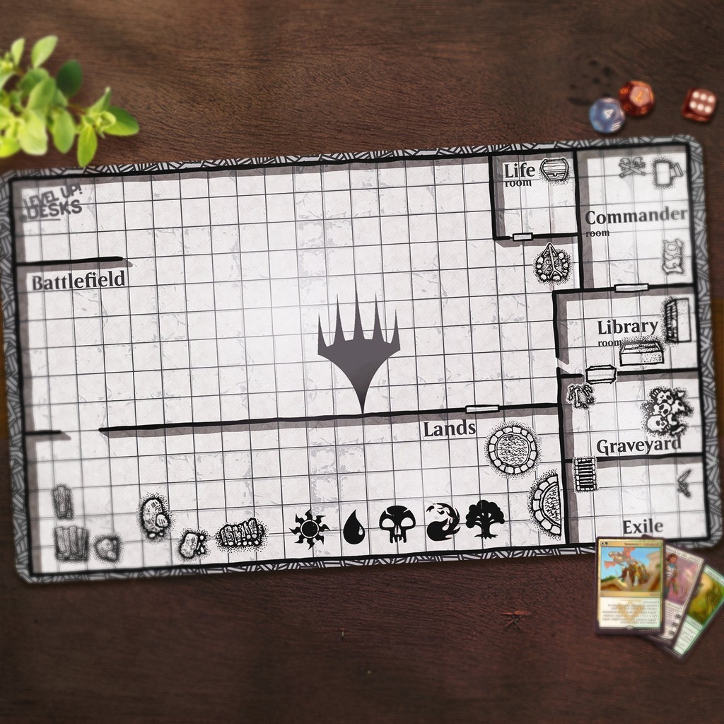Dungeon Map Mtg Playmat // Personalized 24''X14'' Tcg Rpg Roleplay Grid ...