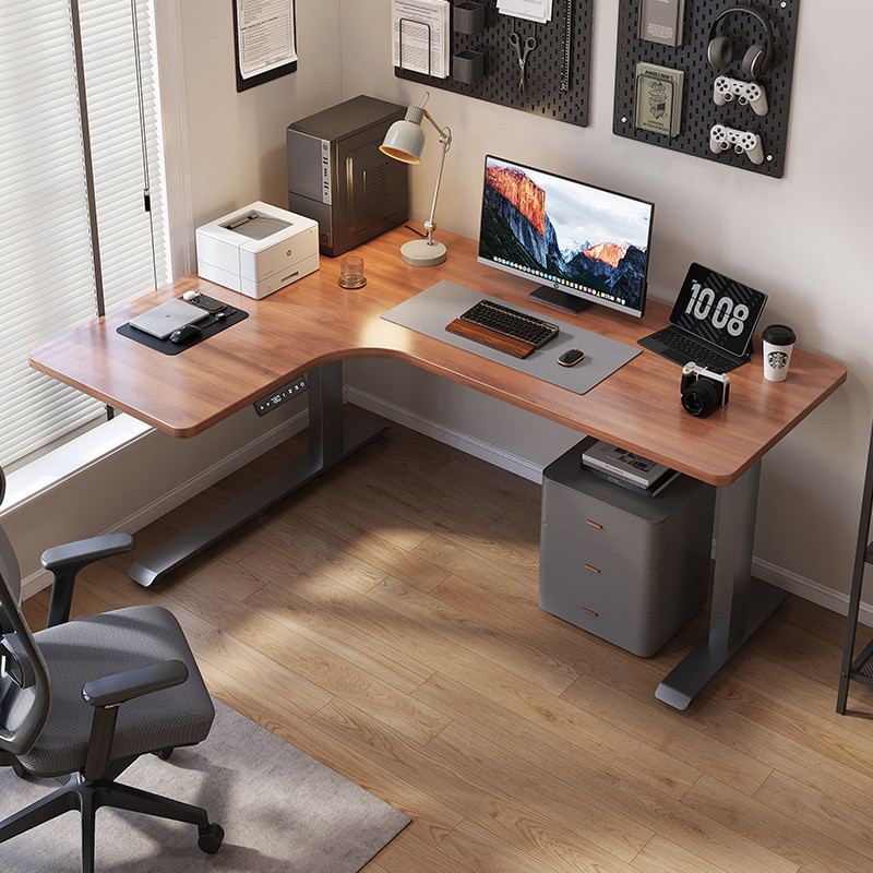 Aobing Corner electric lifting table, solid wood home office desk ...