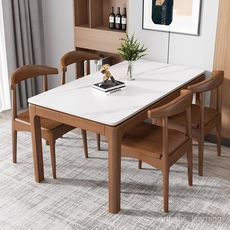 Nordic Marble Dining Tables and Chairs Set Modern Minimalist Stone ...