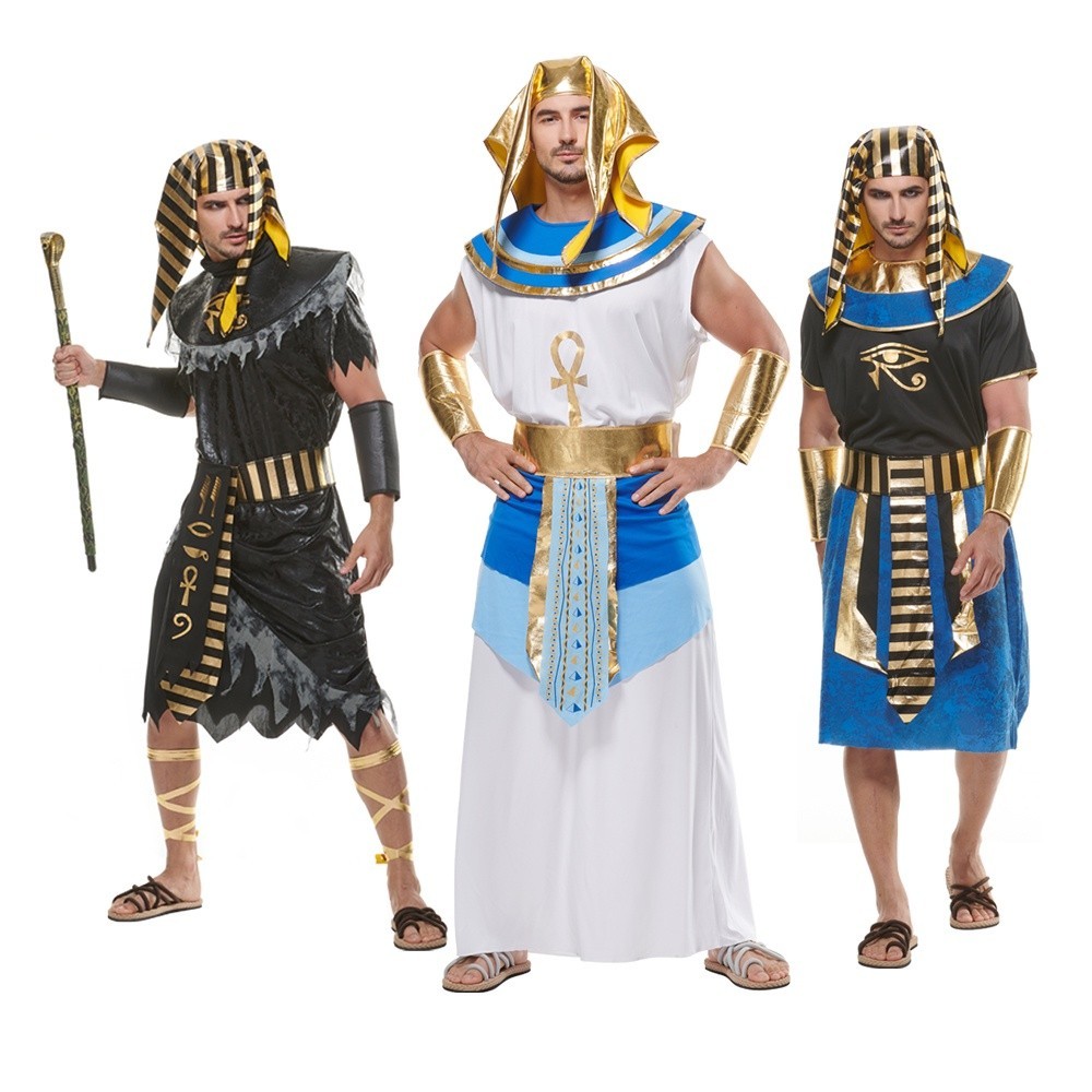Halloween Adult Horror Ancient Egyptian Pharaoh Costume Men Mysterious ...