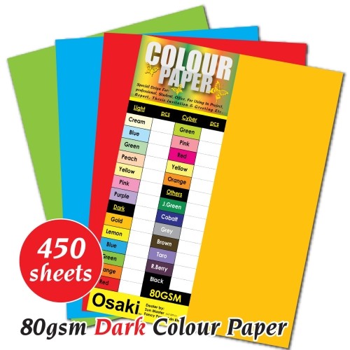 A3 80gsm Dark Colour Paper | Color Paper | Kertas Warna A3 | 彩色纸 ...
