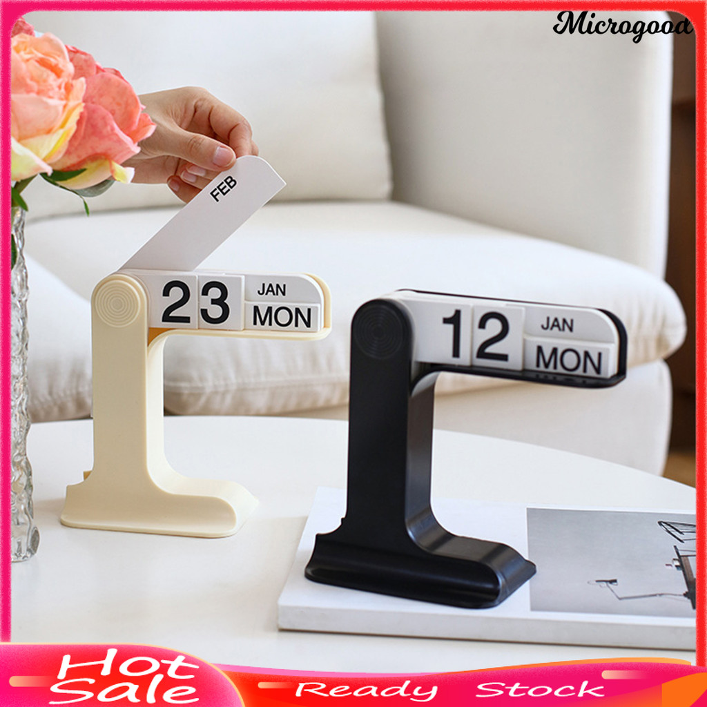 [MIC] Desk Calendar Standing Flip Calendar Desk Plastic Daily Schedule ...