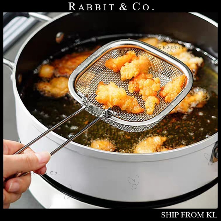R&C Stainless Steel Folding Strainer Skimmer Ladle Cooking Frying ...