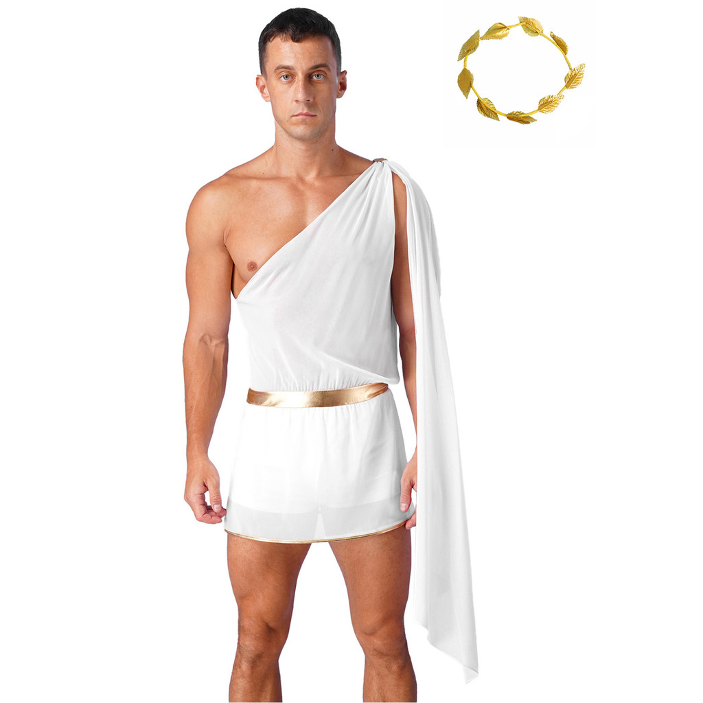 Men Ancient Greek Roman Mr. Toga God Prince King Cosplay Costume Church ...