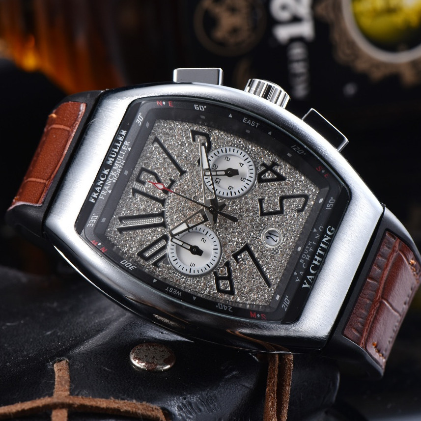 Frank Quartz Movement Wristwatch Classic Retro Barrel Type Date Display ...
