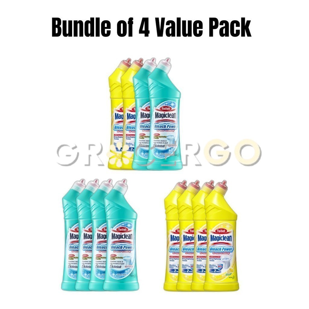 (Bundle Deal) Magiclean Toilet Bleach Pack of 4 Original/Lemon Scented ...