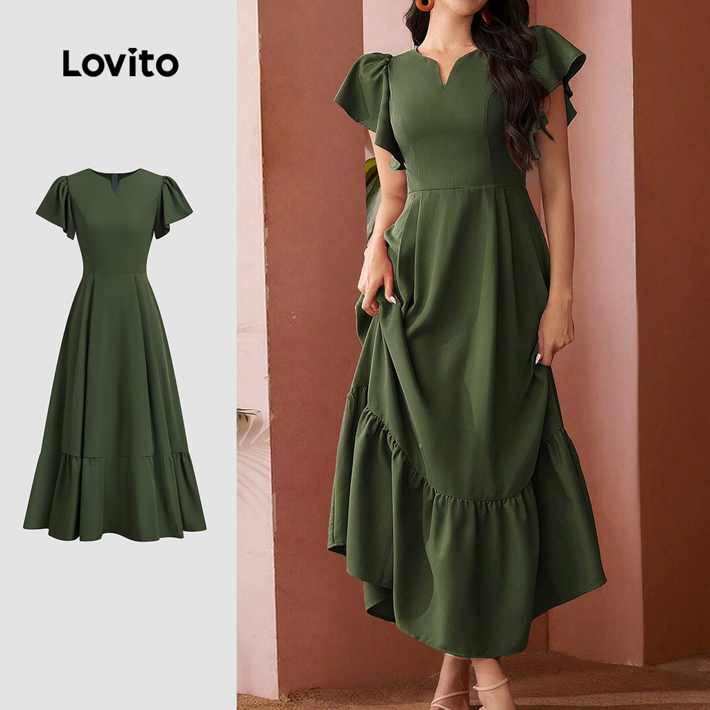 lovito-casual-dress-ruffle-smooth-hand-feeling-spring-summer-green