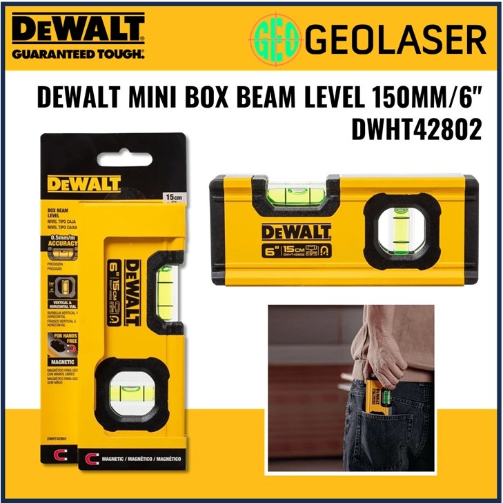 DEWALT DWHT42802 150MM/6" MINI BOX BEAM LEVEL WITH MAGNET | Shopee ...