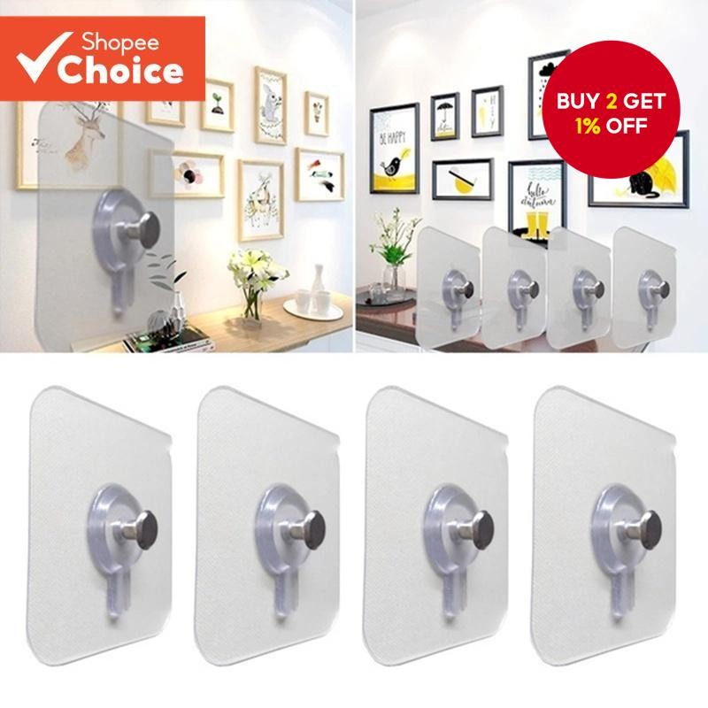 20 Pcs Strong Adhesive Seamless Sticky Wall Hook Nail Mounting Rack ...