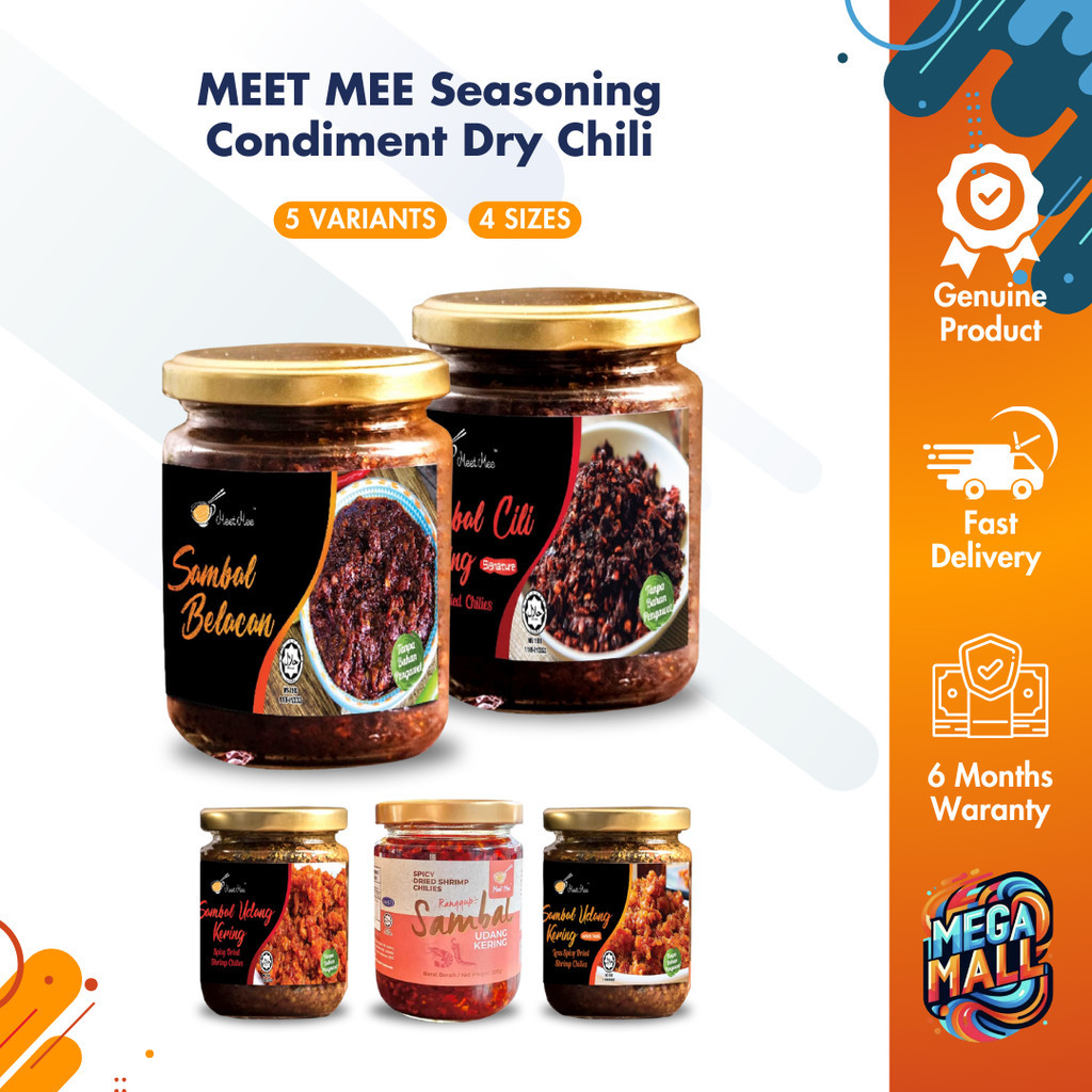 MEET MEE Seasoning - Dry Chili, Sambal Belacan, Dried Shrimp ...
