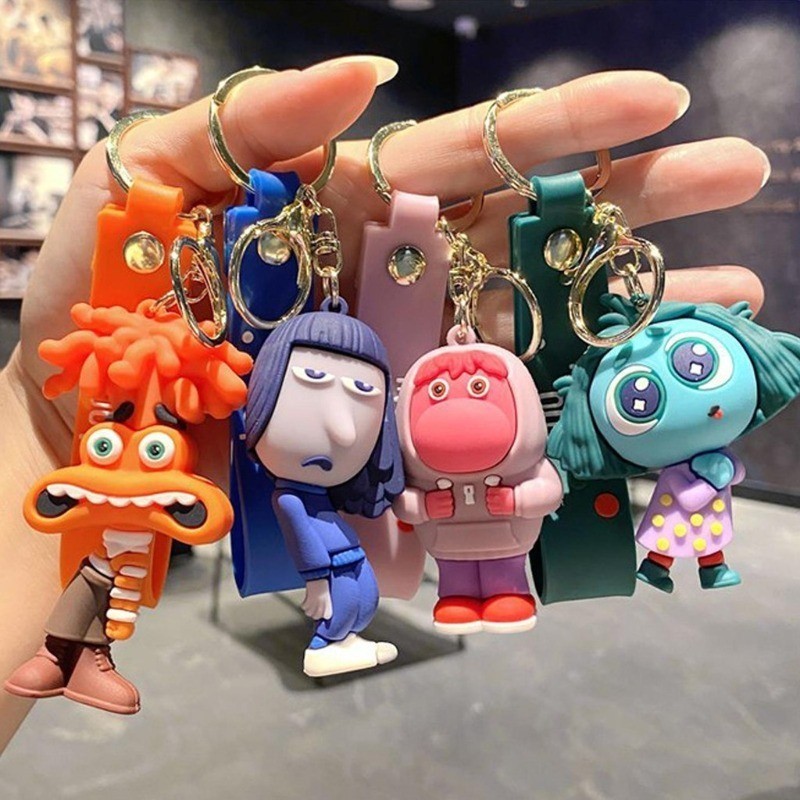 Inside Out Keychains Cartoon Joy Sadness Anger Disgust Fear Action ...