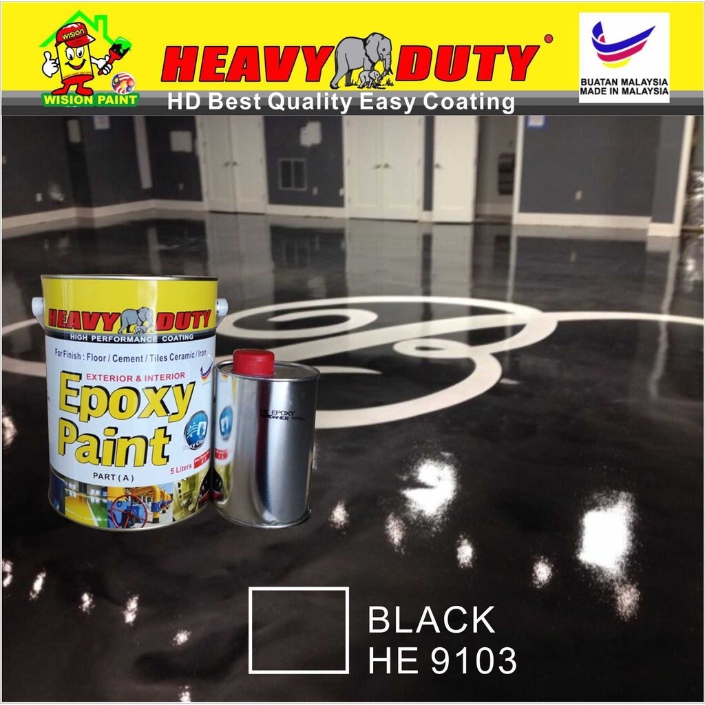 HE 9103 BLACK Epoxy Paint ( Heavy Duty Coating Brand ) Floor Coating ...