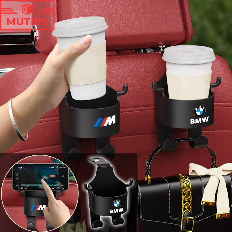 BMW Car Hook Water Cup Holder Auto Seat Back Storage Rack Phone Holder ...