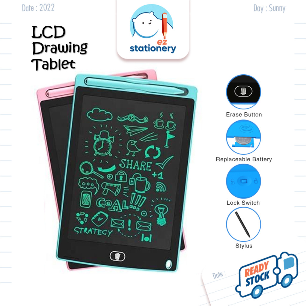 Ready Stock 8.5/12 Inch LCD Drawing Writing Tablet Notepad Digital ...