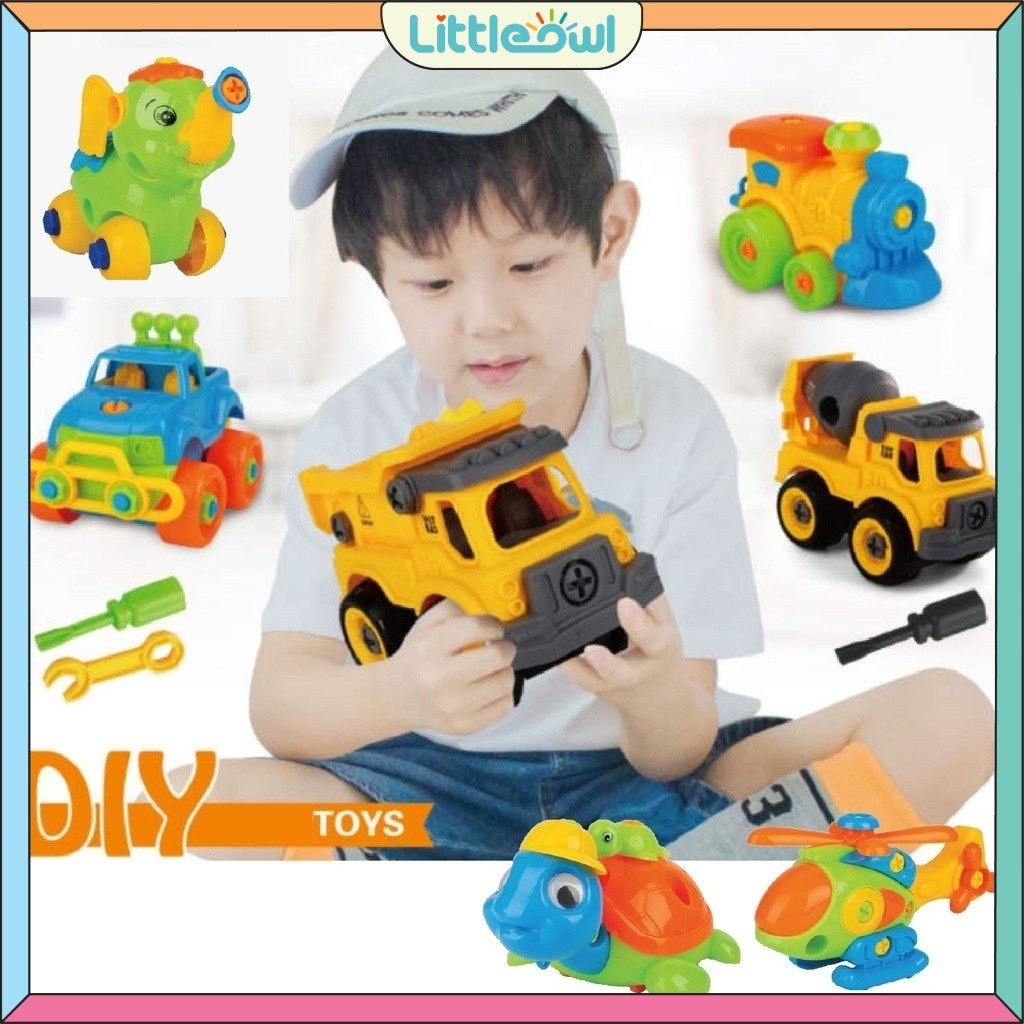 Colorful Animal Car Toy Assemble Screwdriver DIY for Children Kids Toy ...
