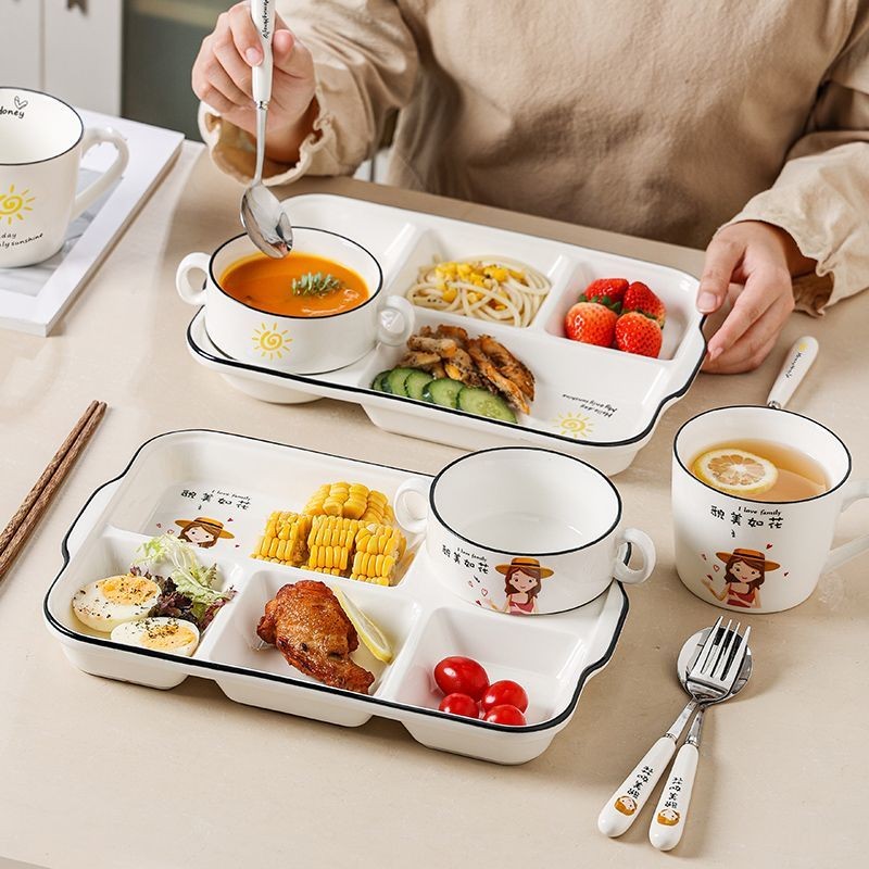 Food Dispatch Disk Adult Boys and Girls Weight Loss Fat Five-Grid ...