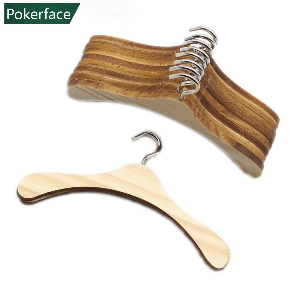 POKERFACE 10Pcs Wooden Hangers Miniature Hangers Plastic Dolls Rack ...