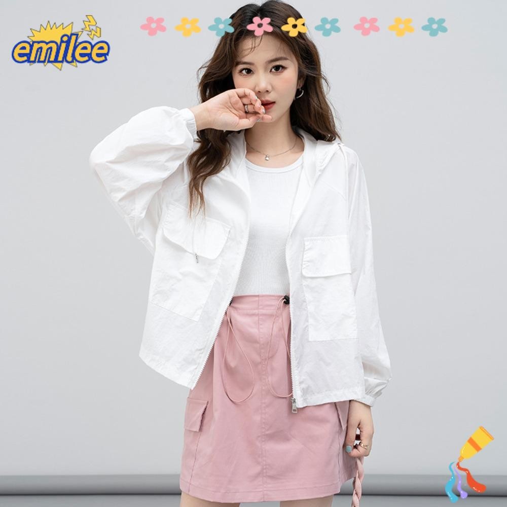 EMILEE Summer Long Sleeved Jacket, Sun-Protective Loose Sunscreen ...