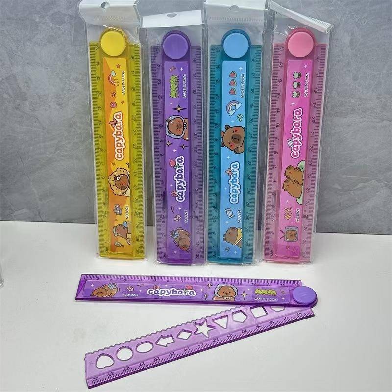 4Pcs/Lot Capybara Cartoon 30cm Kawaii Animal Folding Ruler ...