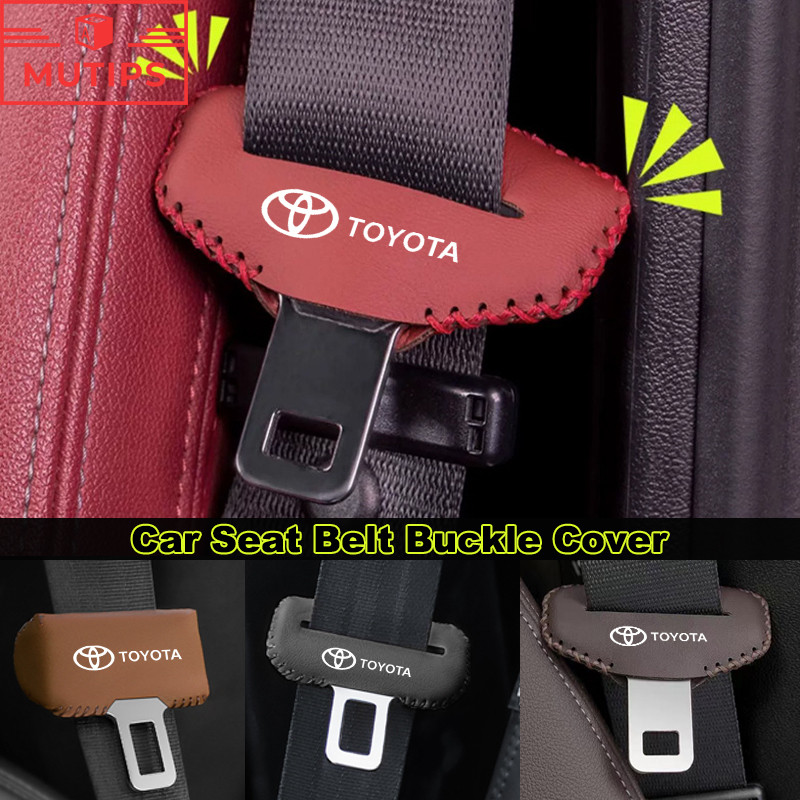 Toyota Car Safety Belt Buckle Protector Cover Leather Seat Belt Clip ...
