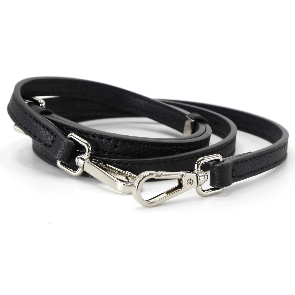 Women Bag Straps Leather Strap Adjustable Black Silver Button Shoulder ...