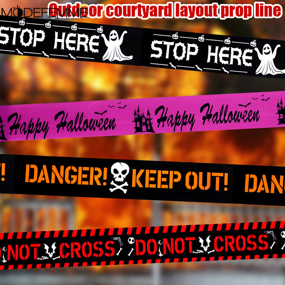 Halloween Party Danger Warning Strip - Ghost House Yard Boundary Tape ...