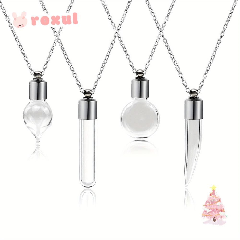 ROXUL Glass Bottle Necklace, Fillable Ashes Holder Wishing Bottle ...