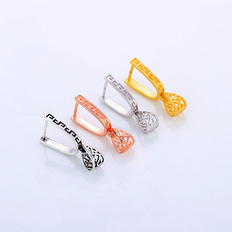 S925 Sterling Silver Double Clip Buckle Peace Pendant Buckle Ancient ...