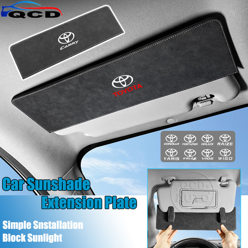 Toyota Car Suede Sun Visor Extension Plate Anti Glare Driving Interior ...
