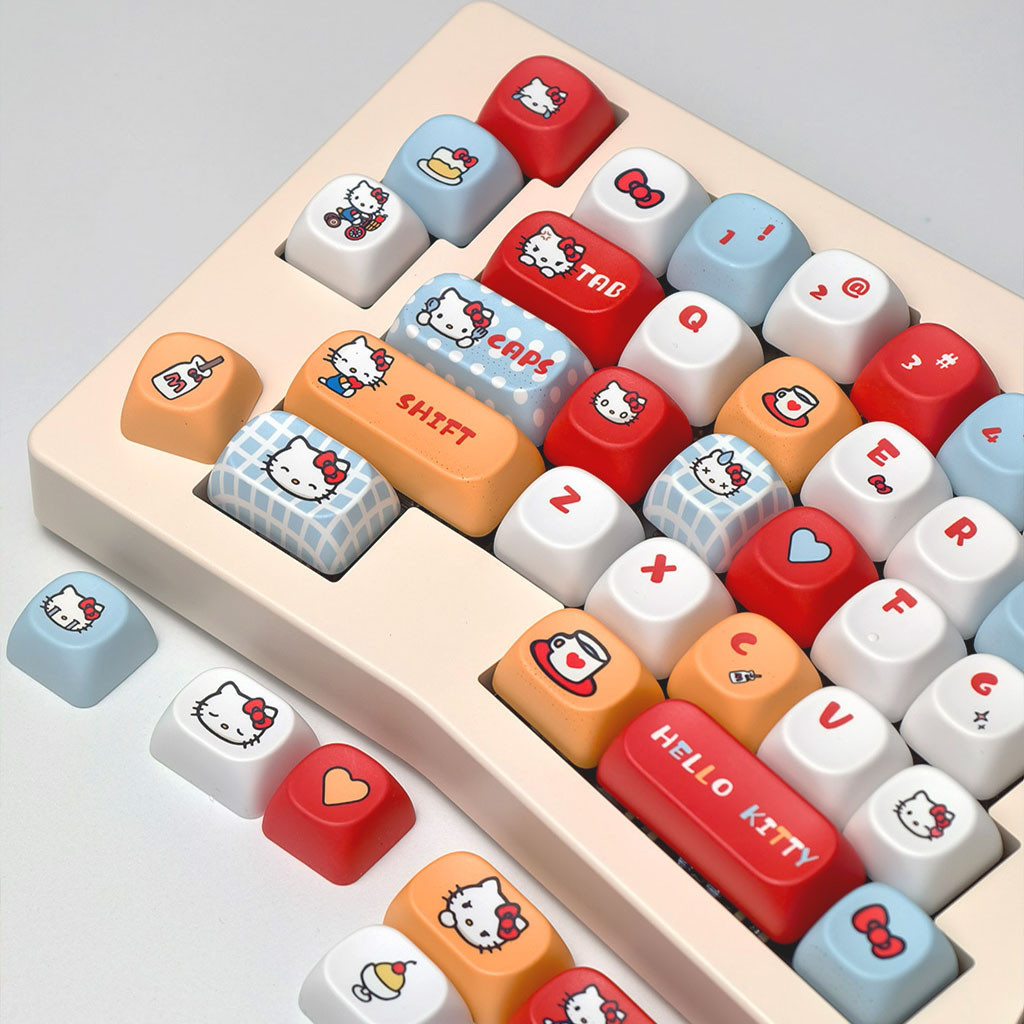 Hello Kitty Keycaps 130 Keys MOA Profile PBT Dye Sublimation Aula F75 ...