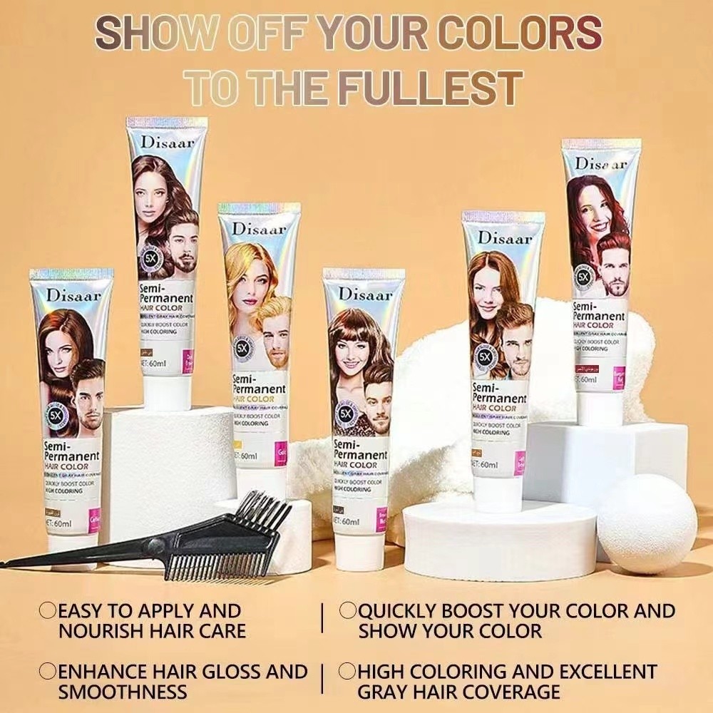 Disaar 6 Types Semi-permanent Hair Colours : Brown Black, Dark brown ...