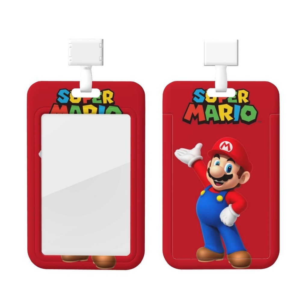 Mario ID Card Badge Holder Badge Lanyard Cartoon Anime Card Case Name ...