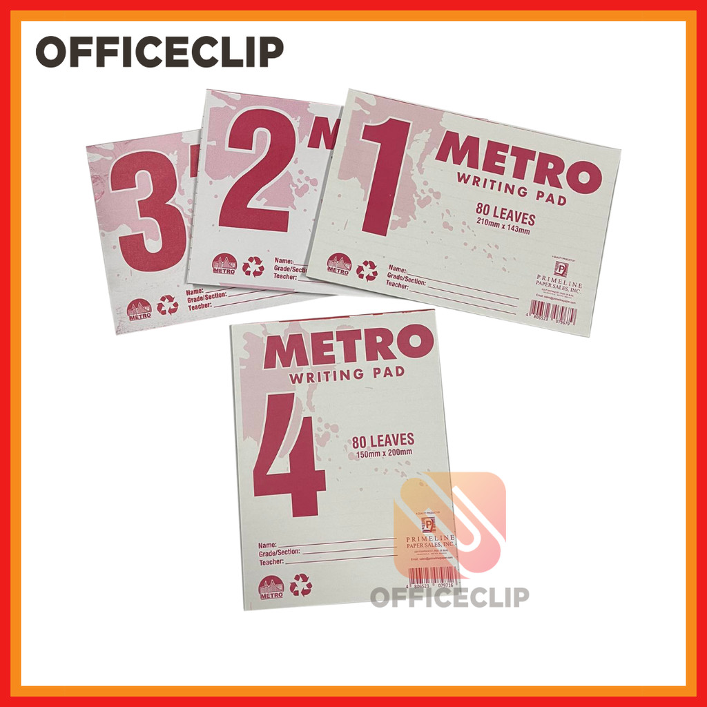 OfficeClip Elementary Pad Paper 80lvs Grade 1, Grade 2, Grade 3, Grade ...