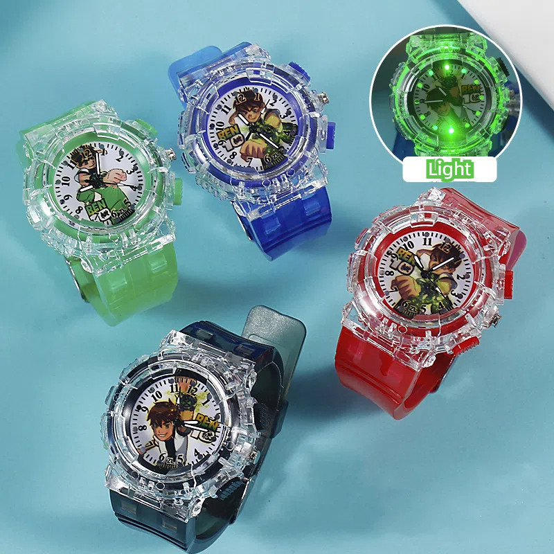 Ben 10 Kids Watch Led Light Watch Anime Colorful Flash Kids Watch ...