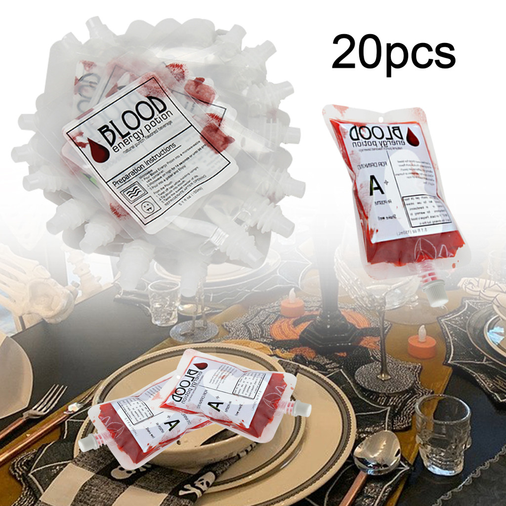 20pcs Newest Blood Bags for Drinks Hospital IV Bags Halloween Party ...
